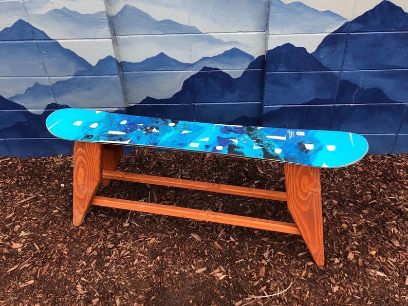 Hand-painted Snowboard Bench, Douglas Fir, Mud Room Decor - Etsy