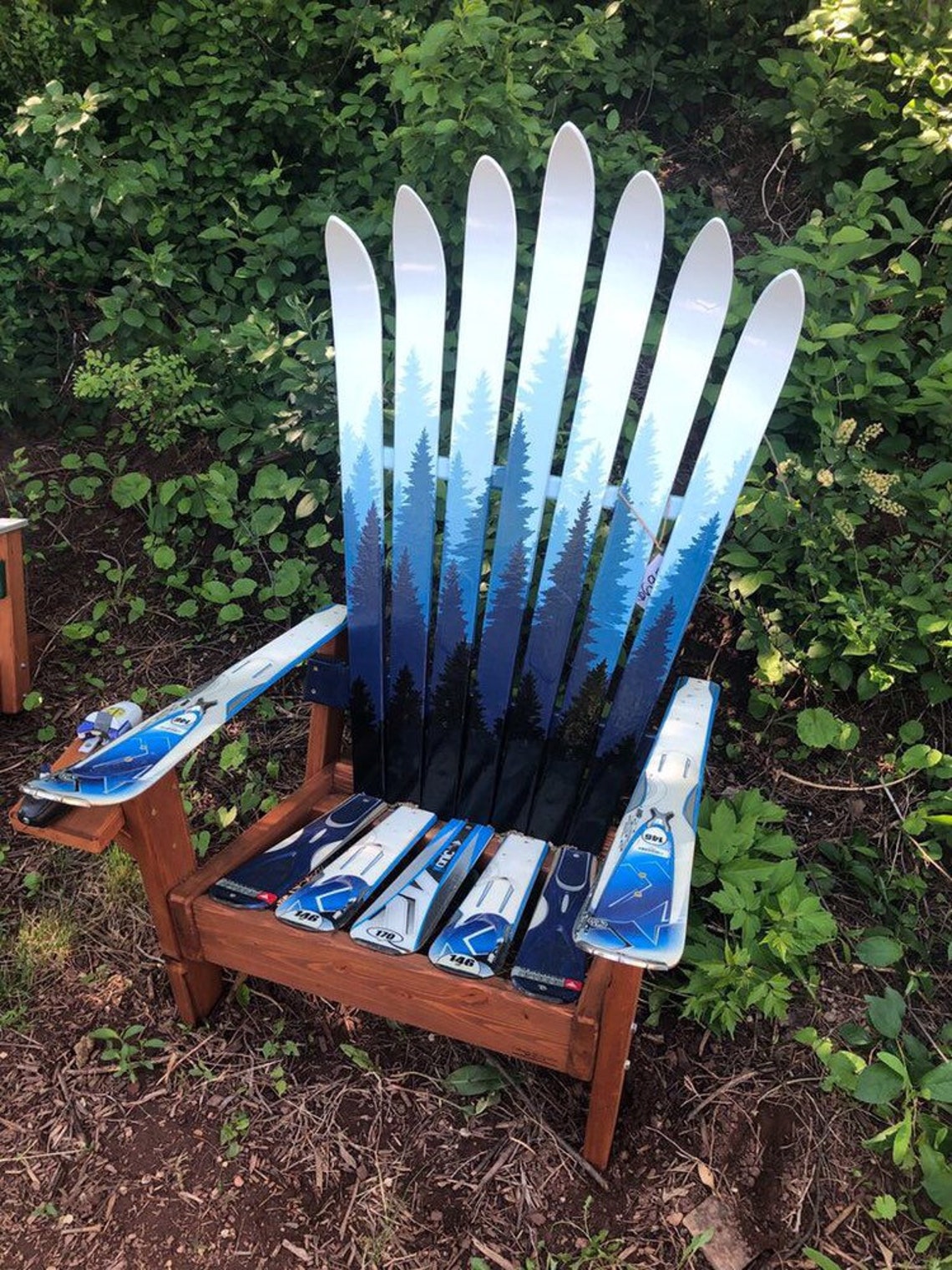 Forest Mountain Mural Adirondack Ski Chair Mural Painted - Etsy