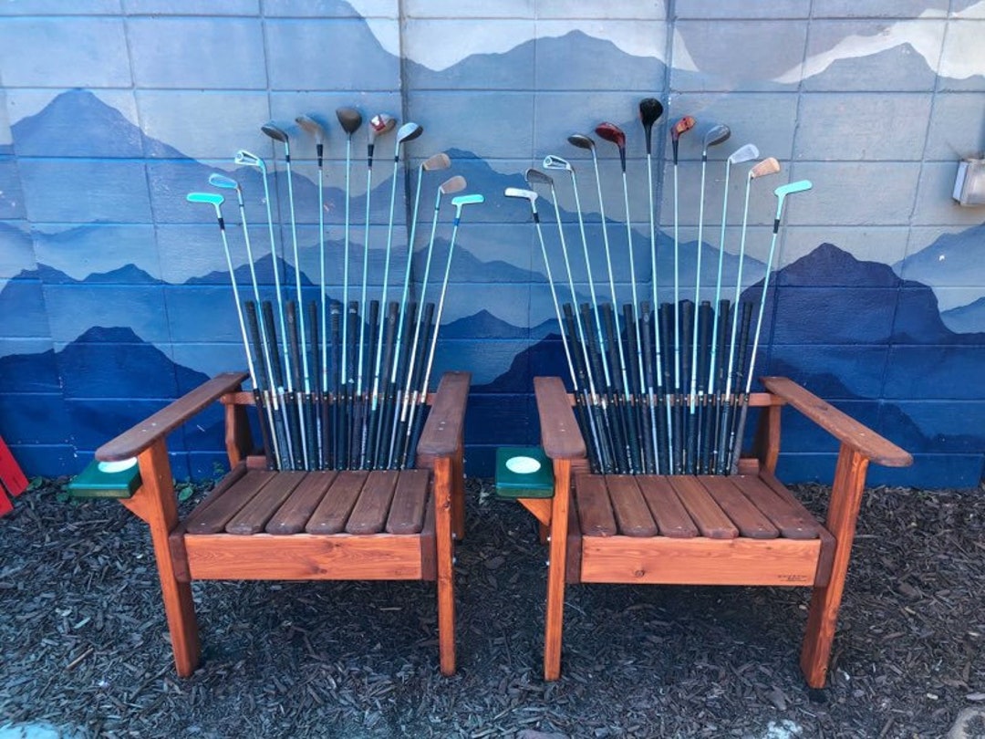 Set of 2- Signature Adirondack Golf Chairs, Repurposed Golf Clubs ...