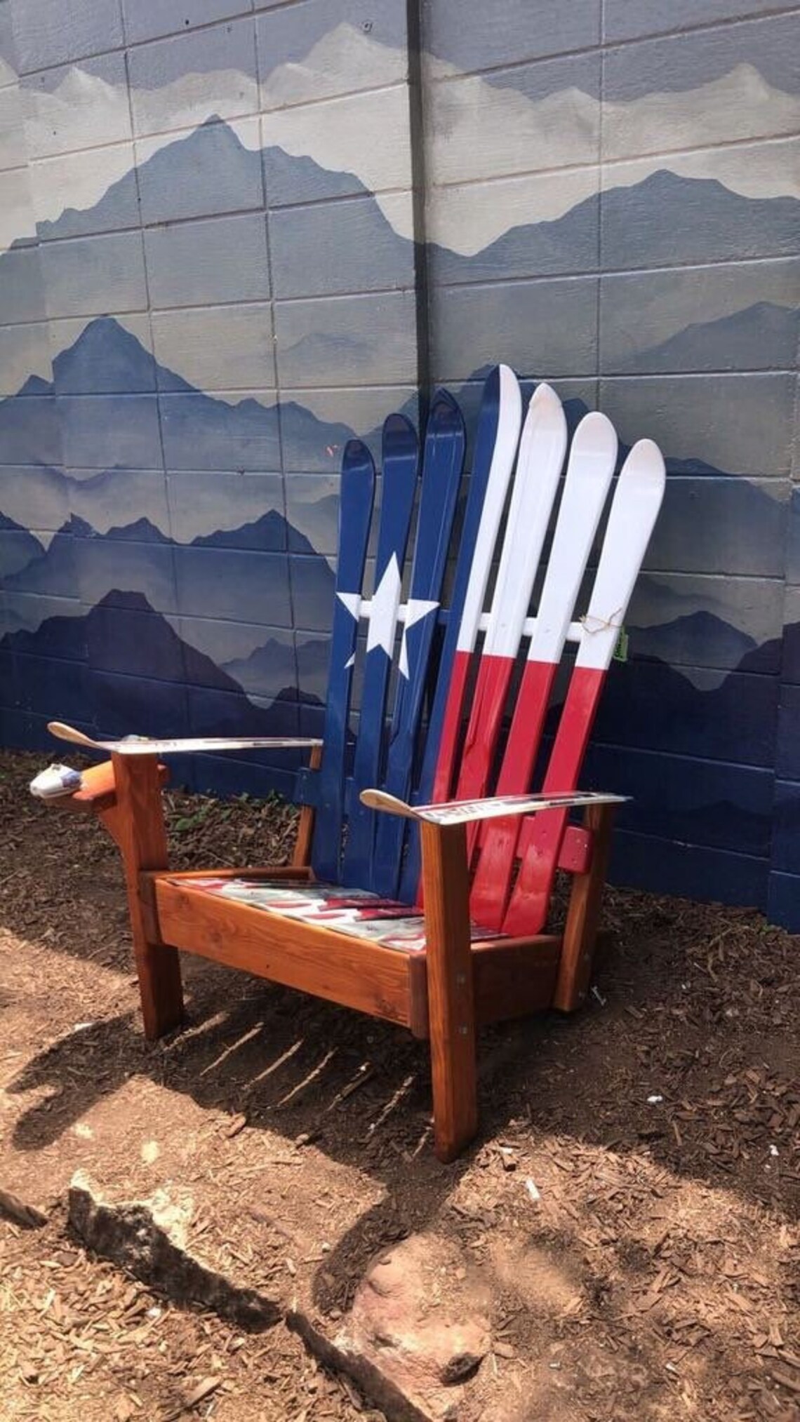 Texas Flag Patio Chair Adirondack Chair Hand Painted Mural - Etsy