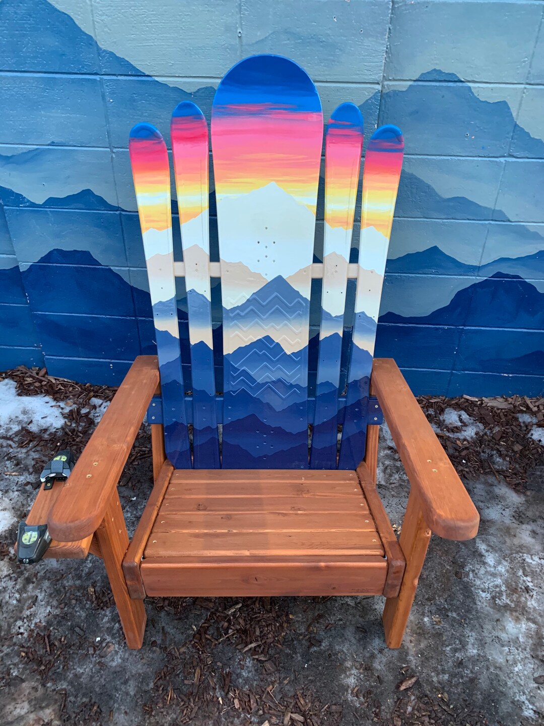 Alpenglow Sunset Hybrid Snowboard Chairs Blue Mystic Mountains ...