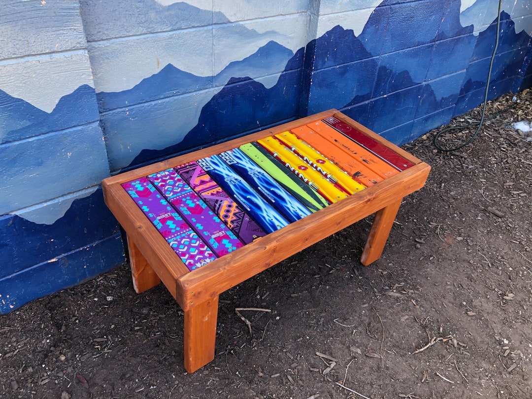 Ski Coffee Table Customizable, Snowboard Table, Colorado Mountain ...