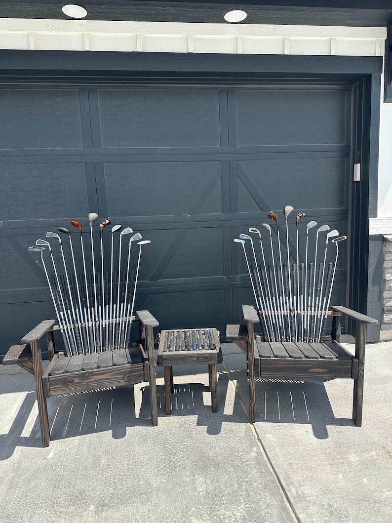 Set of 2 Dark Walnut Golf Club Chairs - Repurposed Design - Etsy