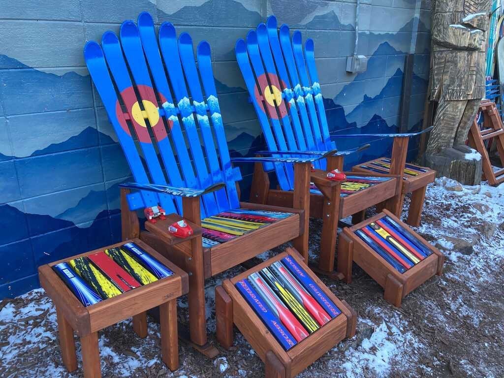 Colorado Ski Adirondack Chair Set – Upcycled Outdoor Patio Furniture - Etsy