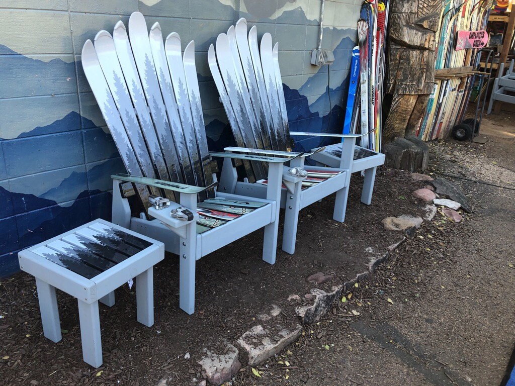 Set of 2 Hand Painted Ski Chairs – Grey Stain Forest Mural - Etsy