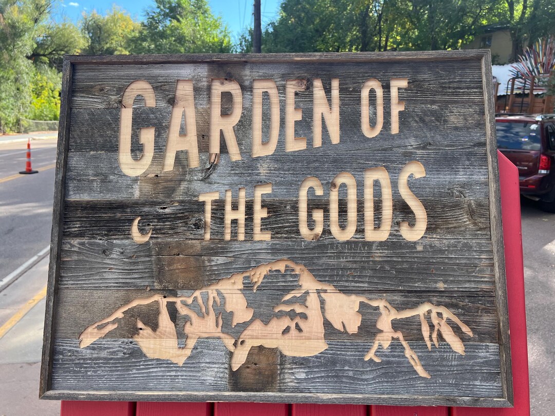 Garden of the Gods Reclaimed Barnwood Sign – Colorado Mountain Decor ...