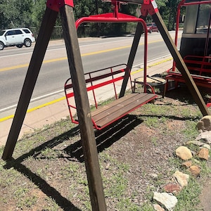Repurposed Ski Chairlift Bench Swing With Wooden A-frame - Etsy