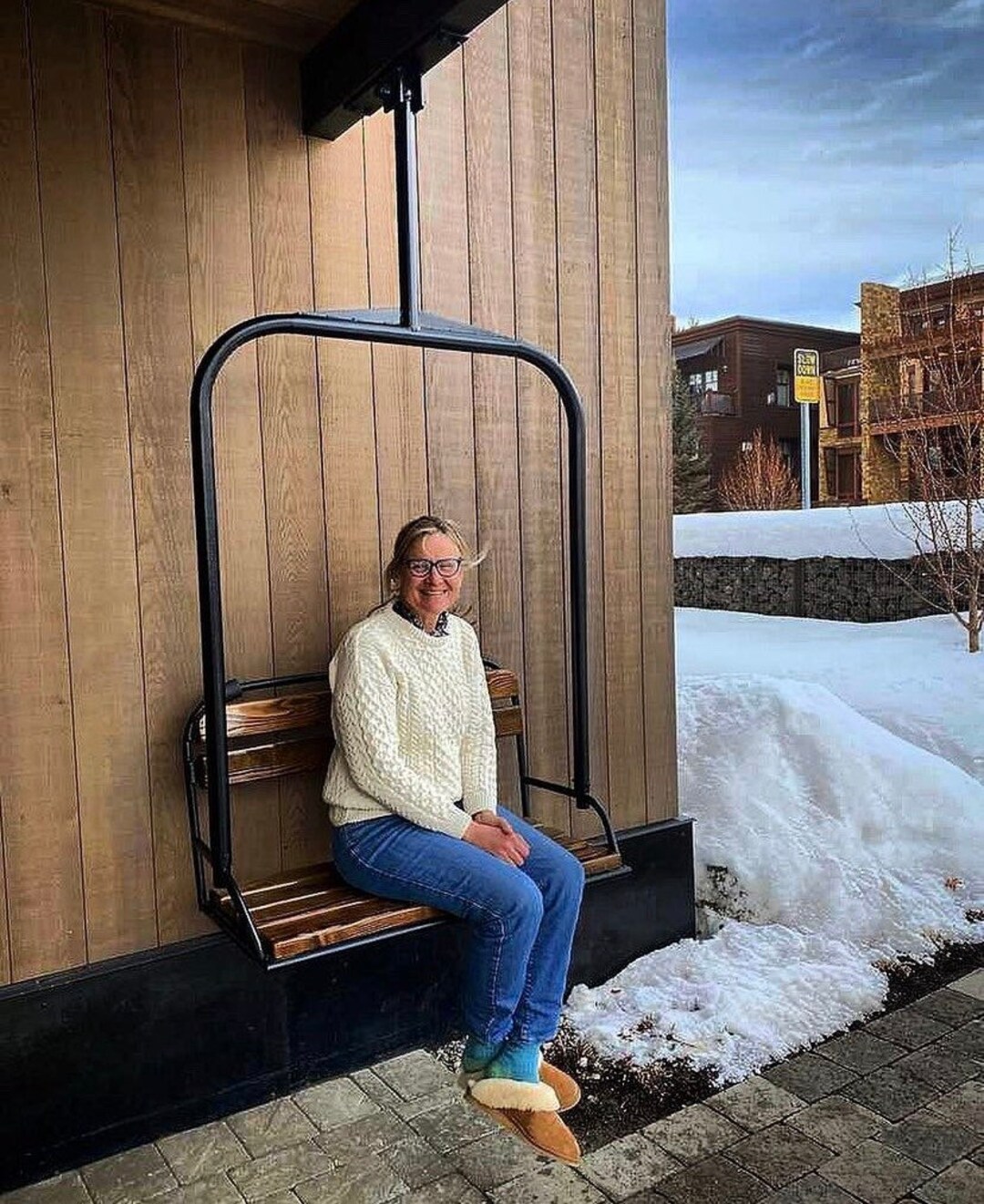 2-person Replica - Custom Ski Chairlift Swing - Powder Coated, Wooden ...