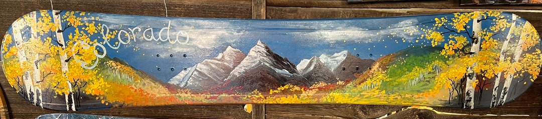 60" Colorado Fall in the Mountains- Snowboard Mural Wall Art Hand ...