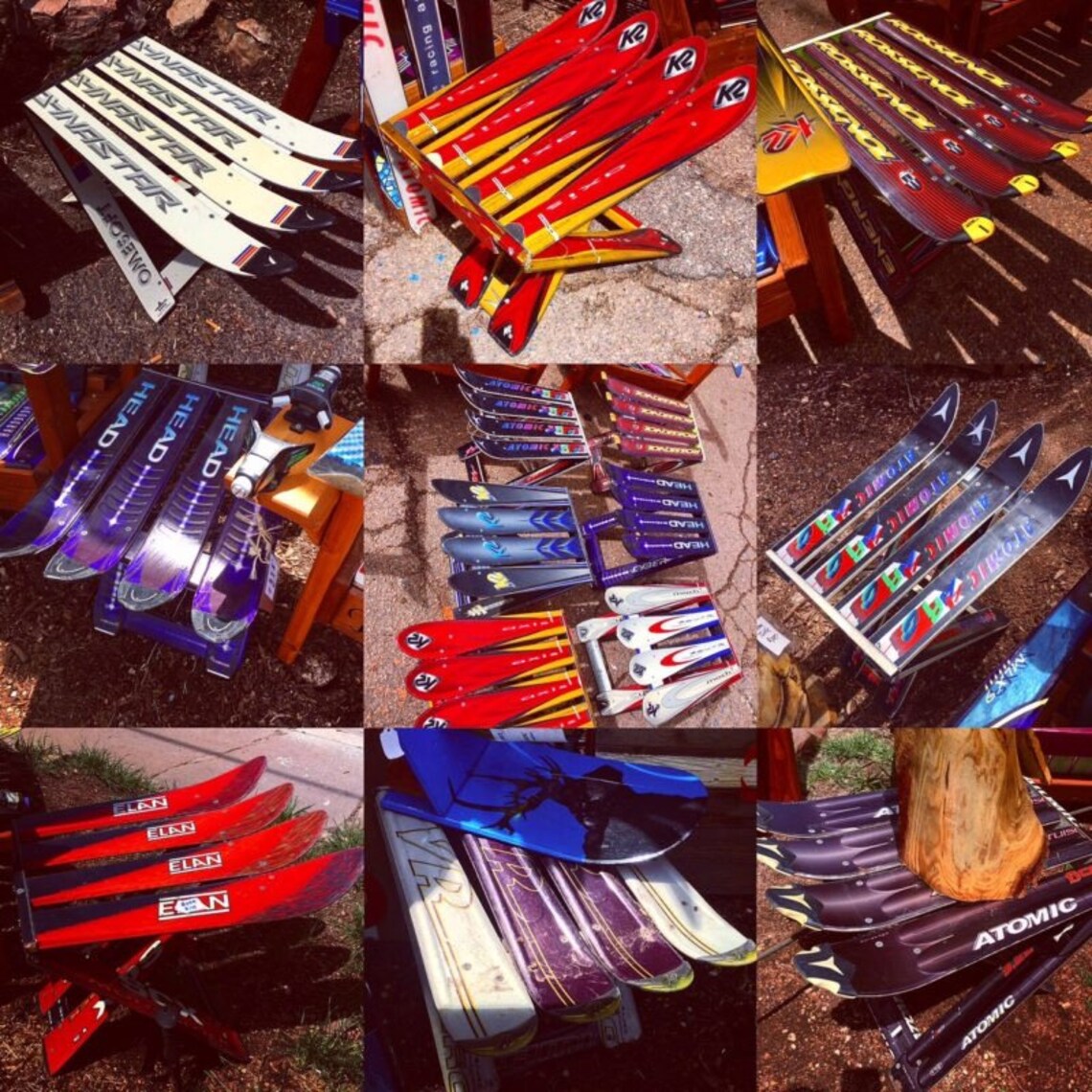 Colorado Ski Adirondack Chair Set – Upcycled Outdoor Patio Furniture - Etsy