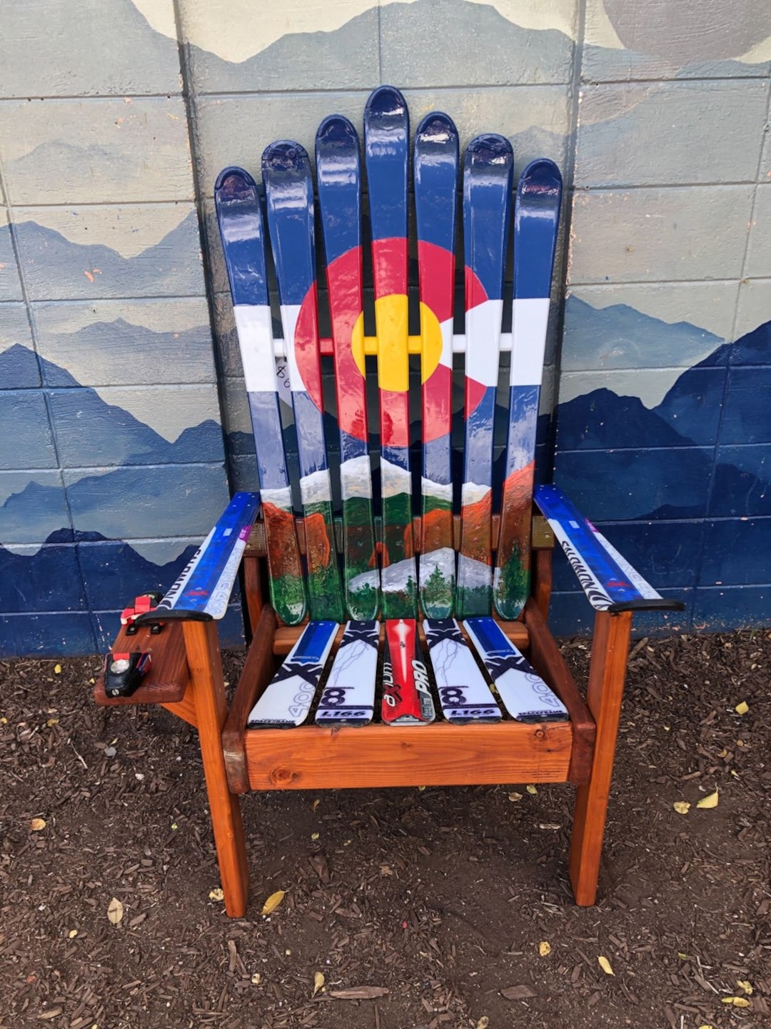 Colorado Flag Garden of the Gods Ski Chair, Outdoor Patio Chair ...