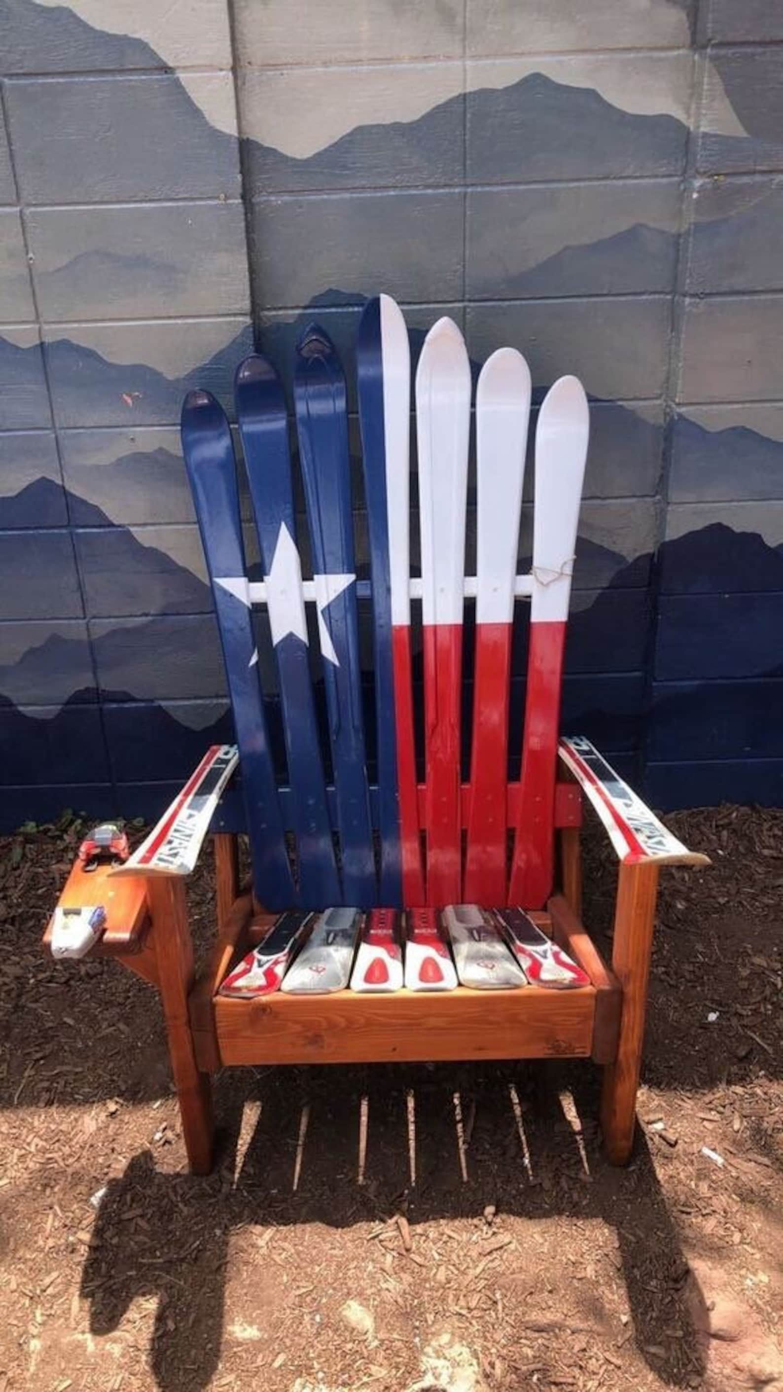 Texas Flag Patio Chair Adirondack Chair Hand Painted Mural - Etsy