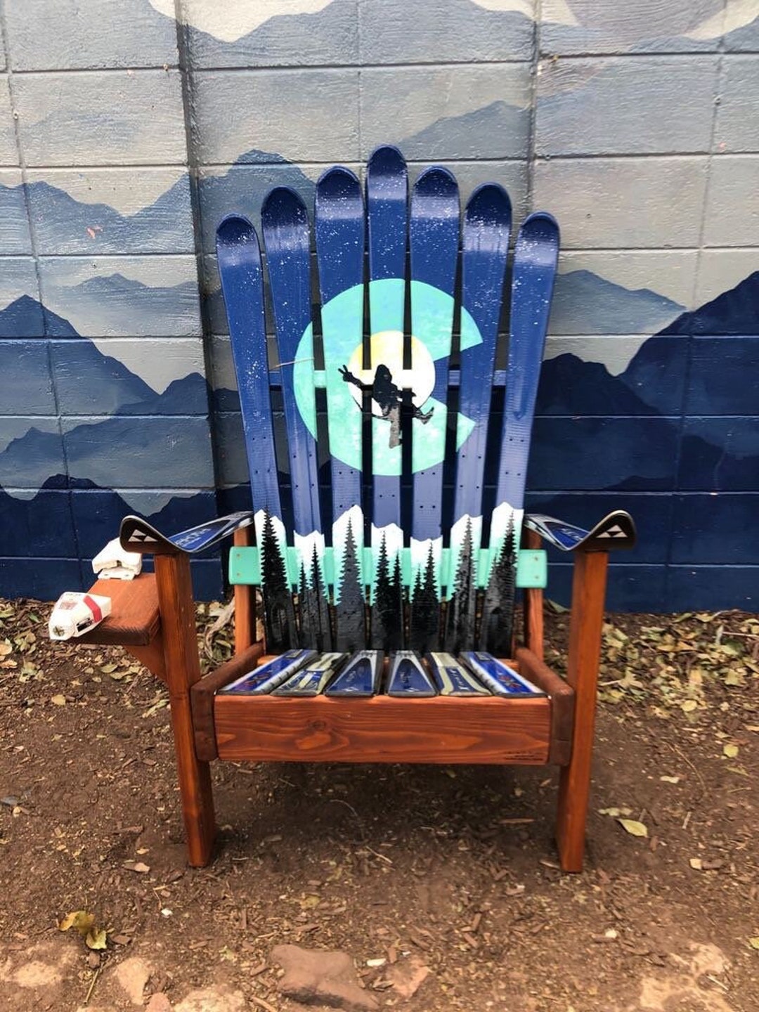 Happy Sasquatch Bigfoot Peace Sign Chilling on the Moon Night Mural ...