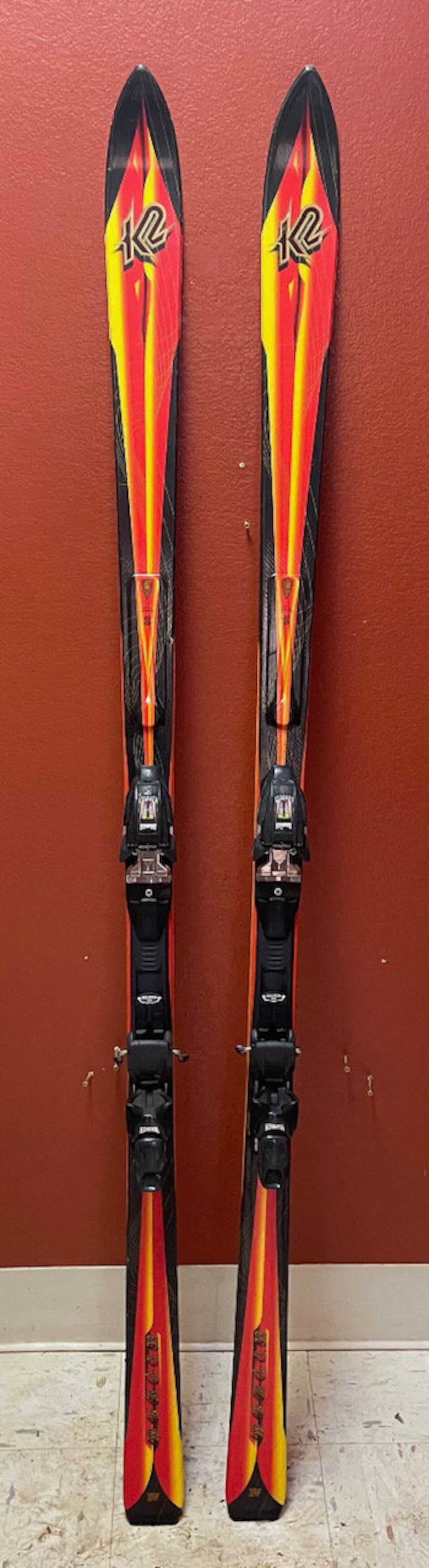 K2 Merlin Antique Skis, Unique Antique Refurbished Ski Wall Art Set, Decoration Skis, Pair of ...