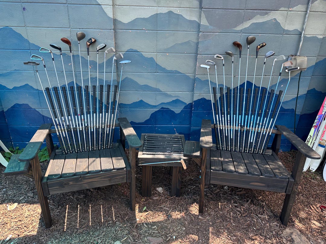 Set of 2 Dark Walnut Golf Club Chairs - Repurposed Design - Etsy