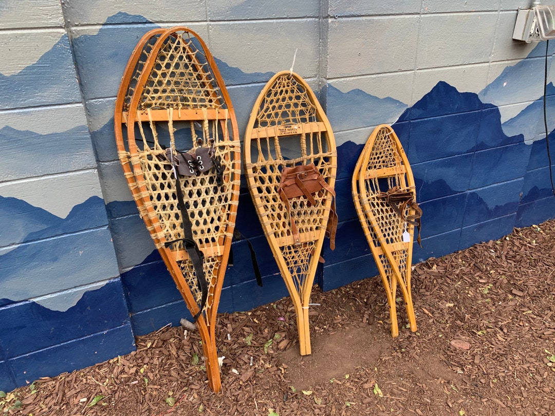 Antique Wooden Snowshoes, Rustic Mountain Decor, Rustic Chic, Ski Lodge ...