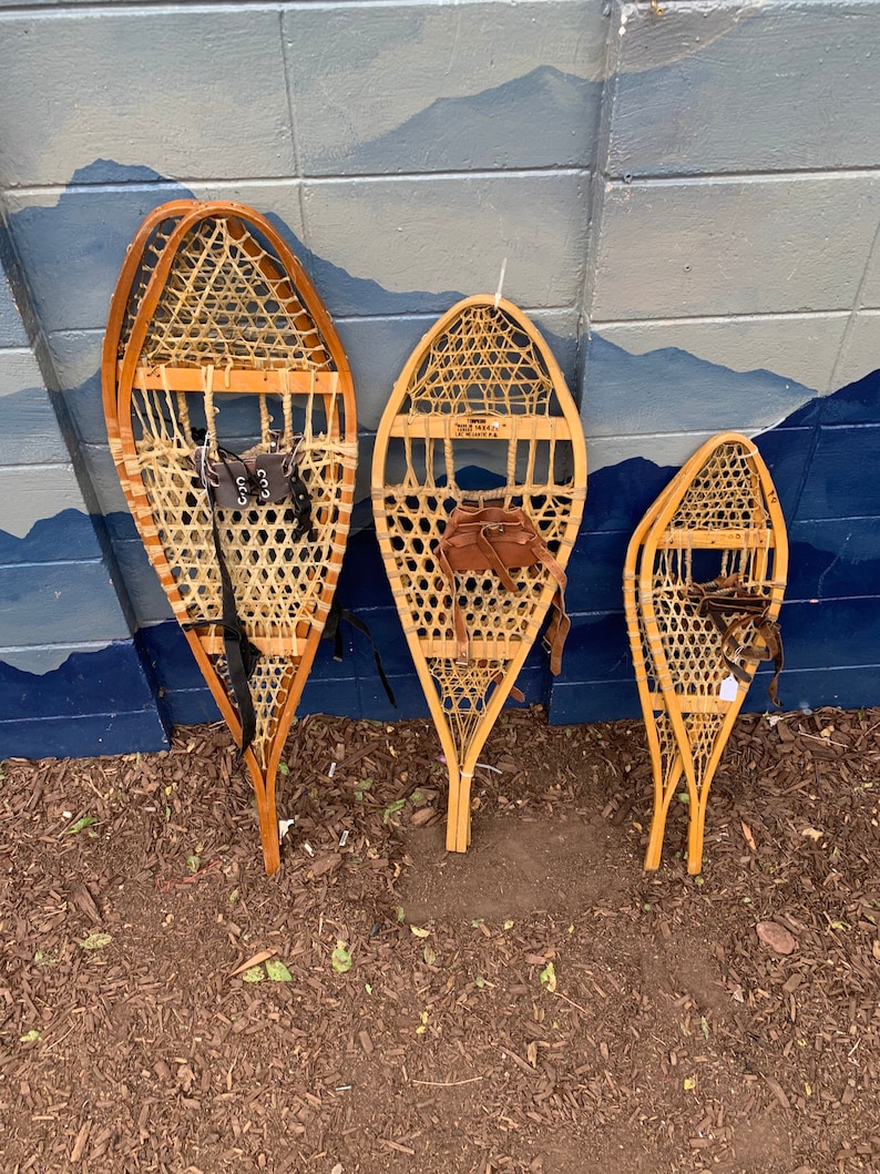 Antique Wooden Snowshoes, Rustic Mountain Decor, Rustic Chic, Ski Lodge ...