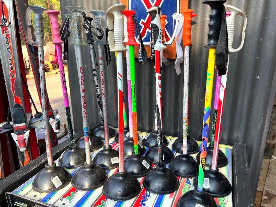 Repurposed Ski Pole Plunger, Upcycled Skier Gag Gift - Etsy