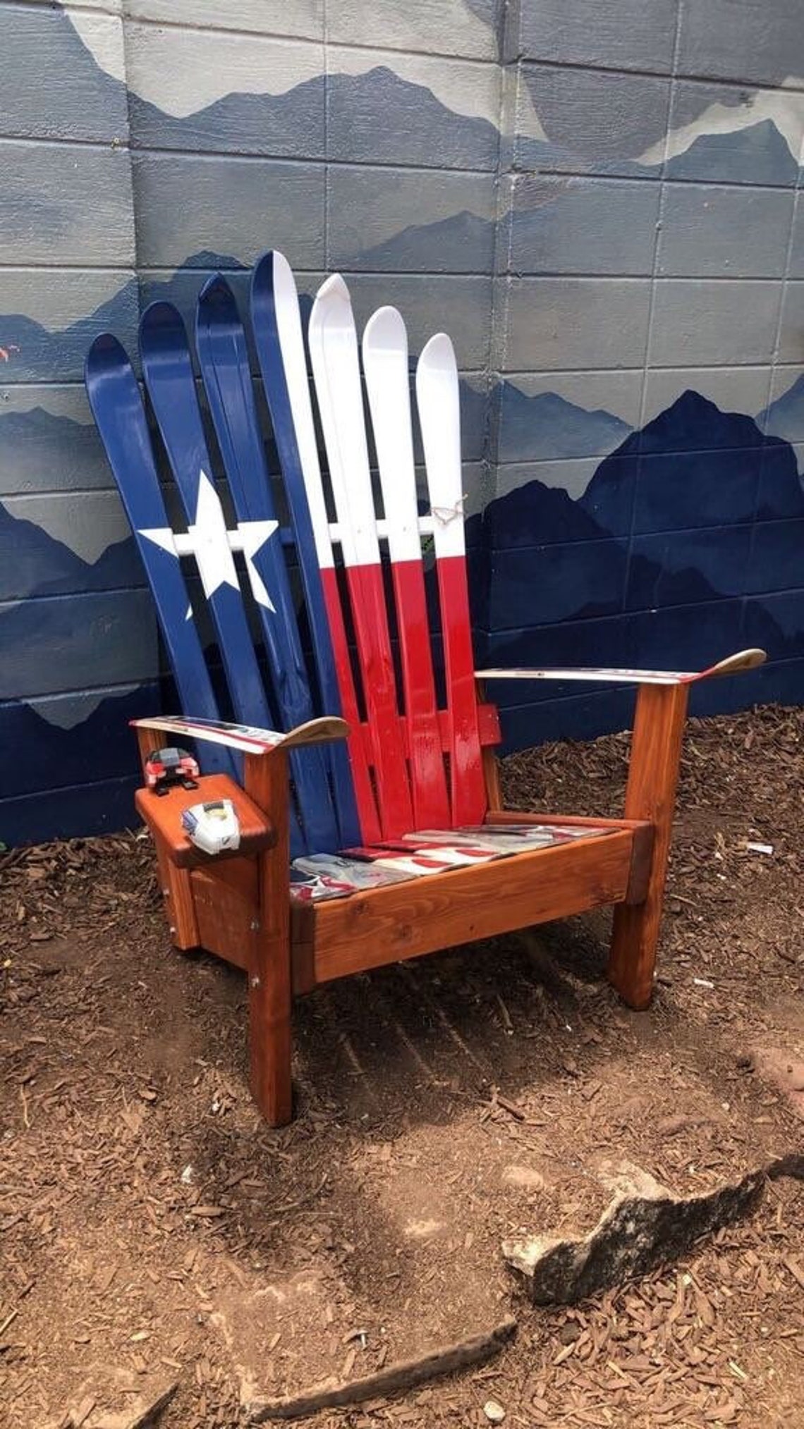 Texas Flag Patio Chair Adirondack Chair Hand Painted Mural - Etsy