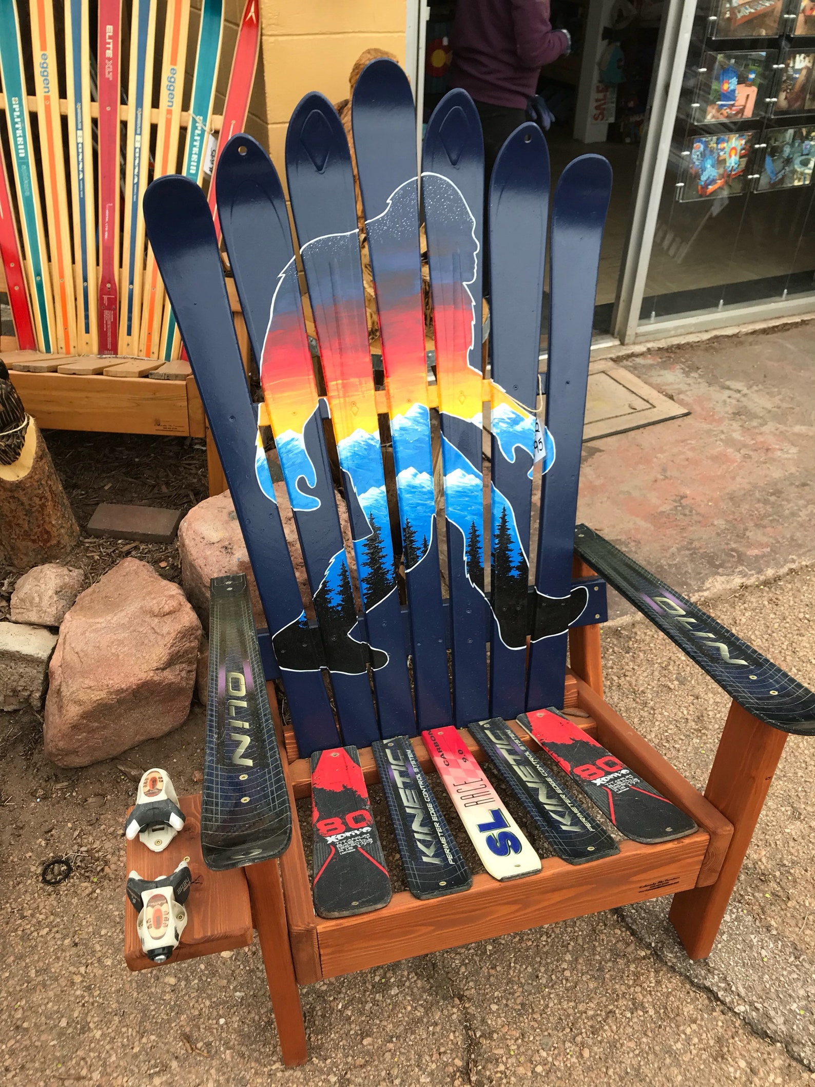 Sasquatch Chair, Wood Patio Chair, Adirondack Chair, Bigfoot Mural ...