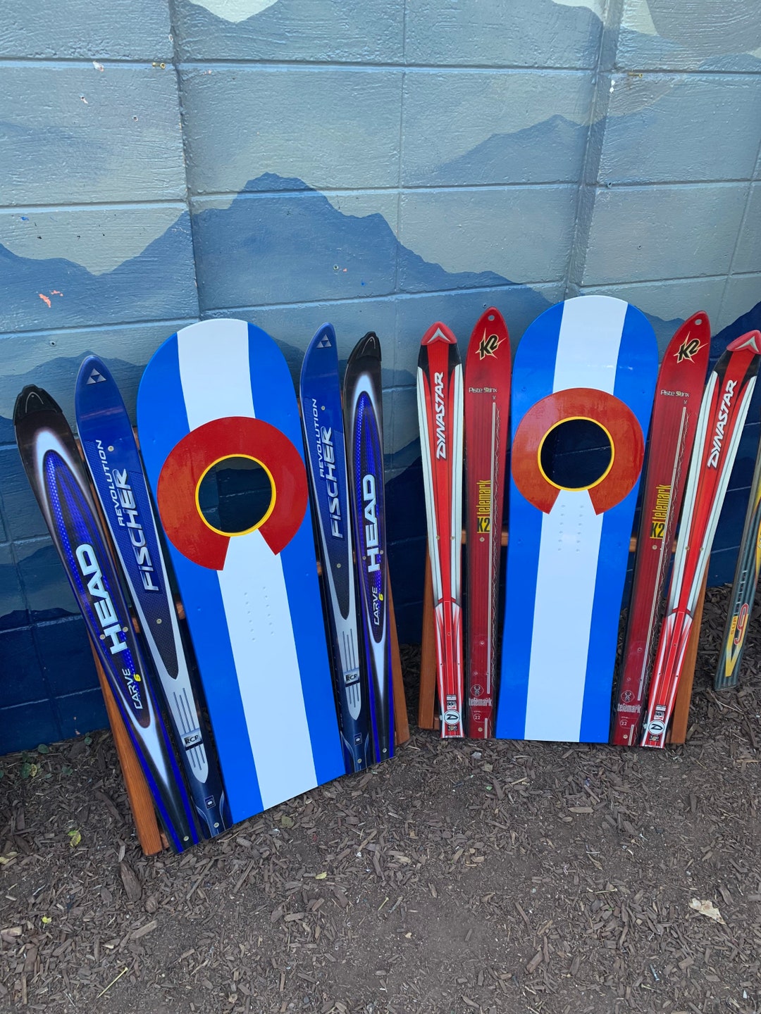 Colorado Flag Cornhole Board Set, Upcycled Skis & Snowboards (NO BAGS ...