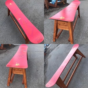 Set of 2 -single Snowboard Bench, Colors Vary, Pick a Color, Snowboard ...