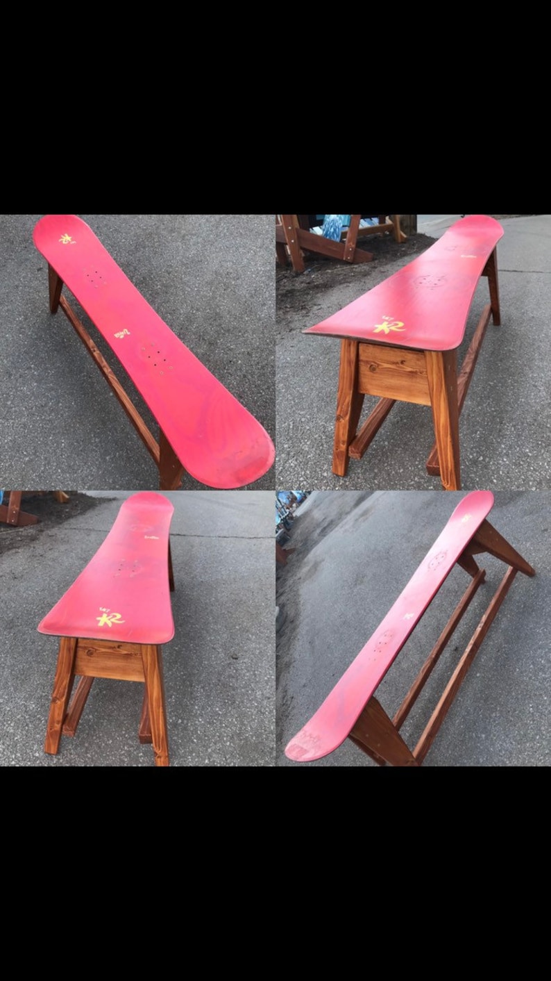 Hand-painted Snowboard Bench, Douglas Fir, Mud Room Decor - Etsy