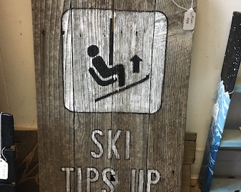 Ski Tips up Sign - Etsy