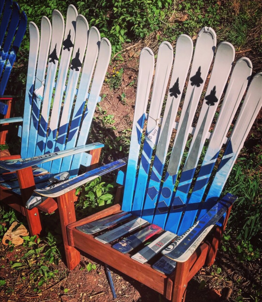 Air Force Fighter Jet Ski Chairs - Hand Painted, Set of 2 - Etsy