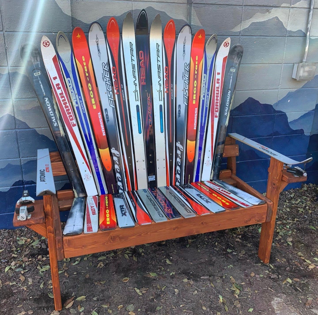 Ski Bench - Repurposed Downhill Skis, Request Your Favorite Colors or ...