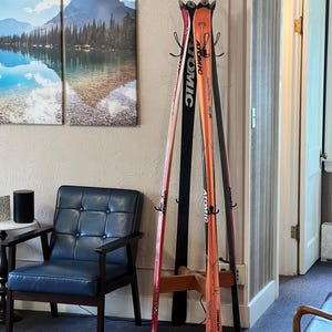 Vintage Ski Hall Tree – Repurposed Retro Ski Rack With Jacket Hooks - Etsy