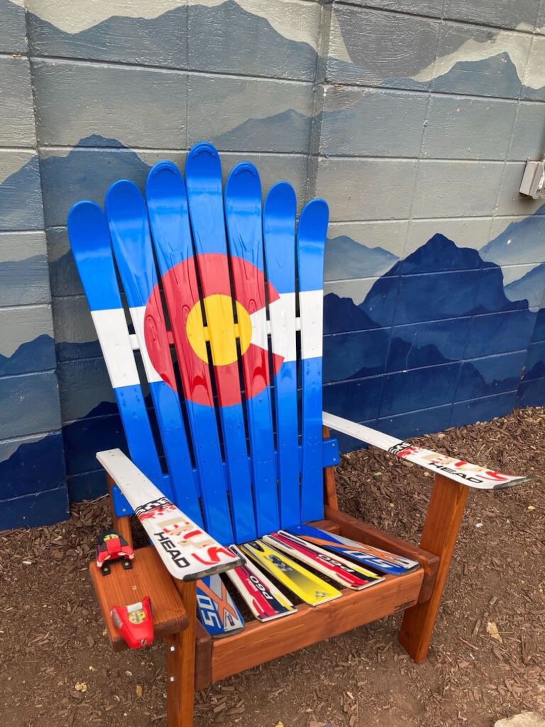 Colorado Flag Adirondack Ski Chair, Patio Chair, Ski Chairs, Colorado ...