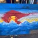 36" Rustic Hand Painted Colorado Sunset Mural Wall Flag on Repurposed ...