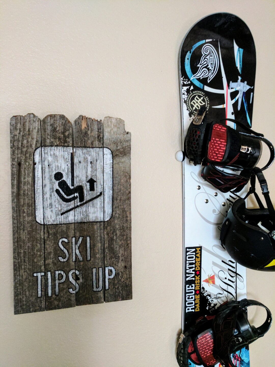 Ski Tips up Hand Painted Barn Wood Sign 24" - Etsy