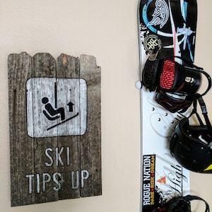 Ski Tips up Hand Painted Barn Wood Sign 24" - Etsy