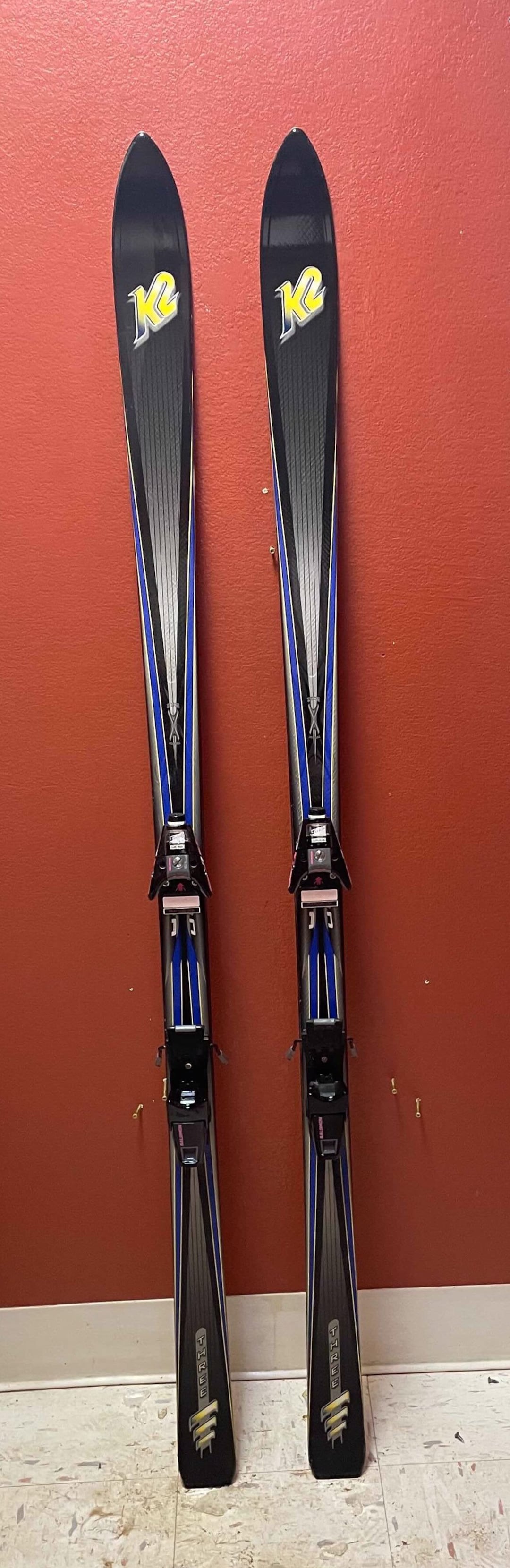 K2 THREE Antique Skis, Unique Antique Refurbished Ski Wall Art Set ...