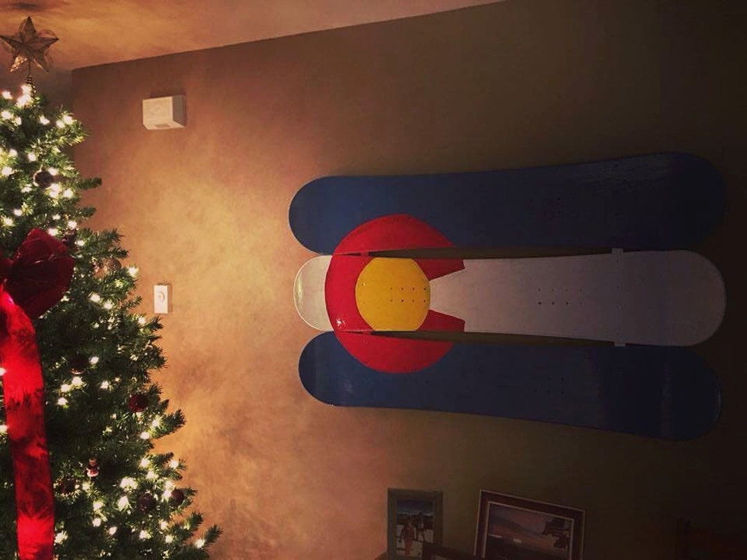 Colorado Snowboard Wall Flag, Custom Hand Painted on Real Snowboards ...