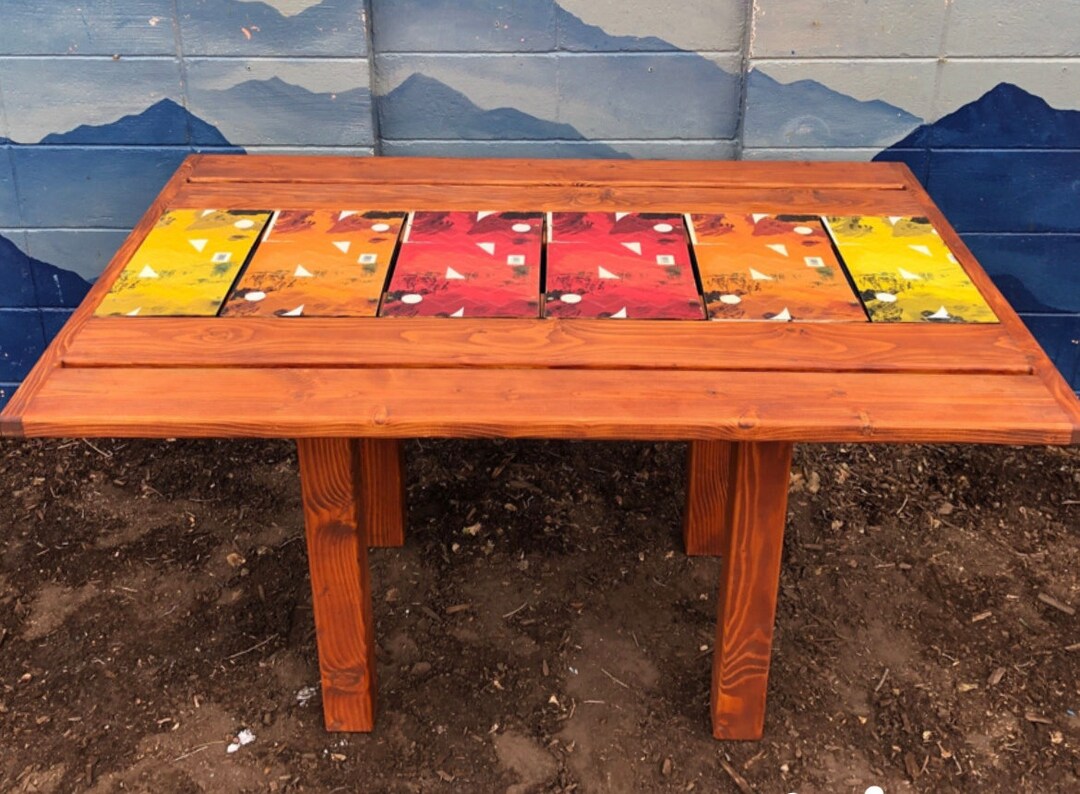Hand Painted Snowboard Dining Table, Douglas Fir Patio Table, 40x60 - Etsy