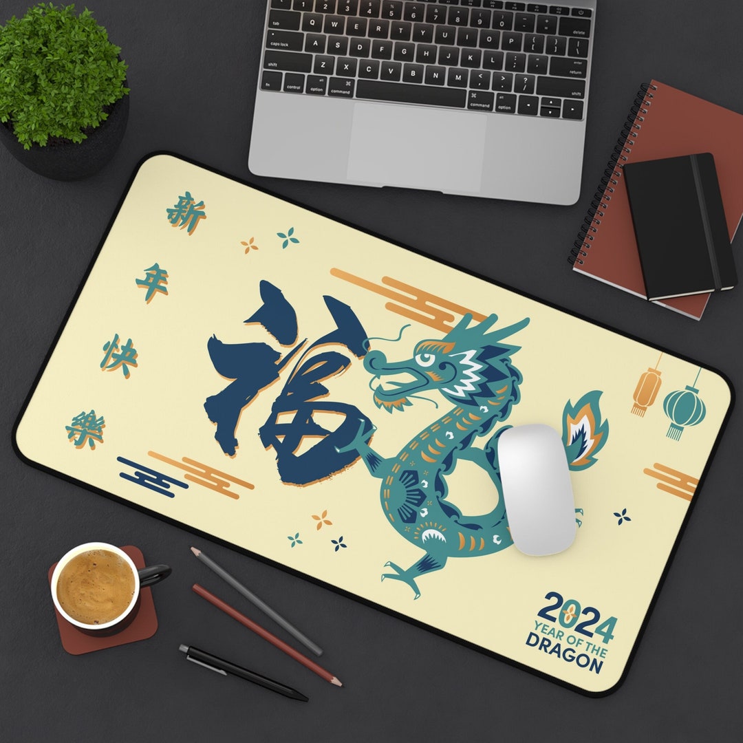 Dragon Desk Pad for Home & Work Office, Year of the Dragon 2024 Desk ...