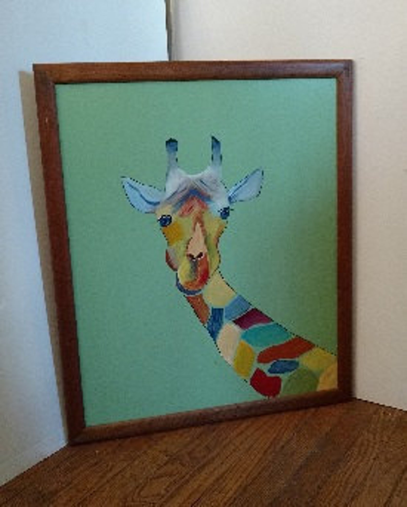 Giraffe painting jungle art giraffe art colorful giraffe | Etsy