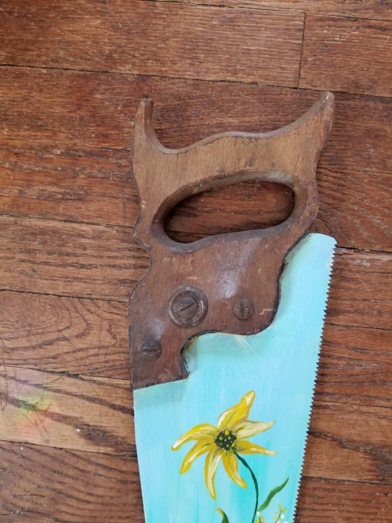 Saw Painted With Flowers, Handpainted Saw, Painted Handsaw, Floral ...