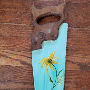 Saw Painted With Flowers, Handpainted Saw, Painted Handsaw, Floral ...
