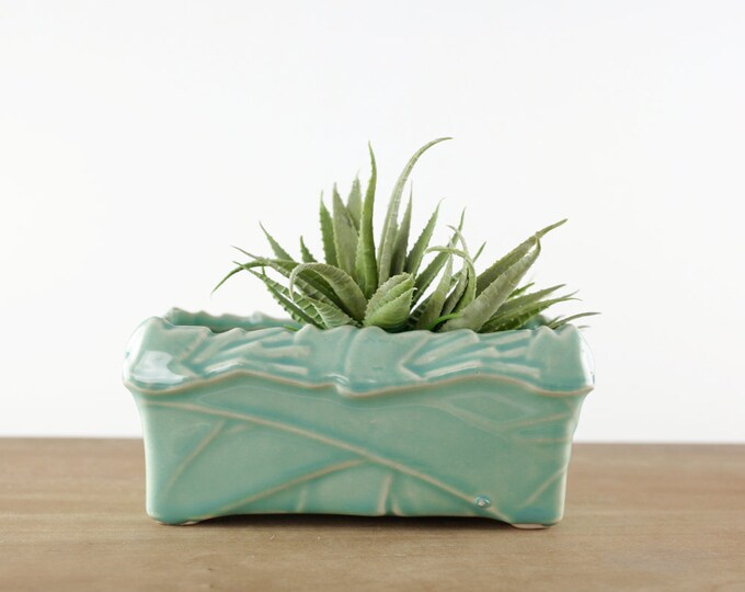Vintage Mccoy Planter, Light Aqua Blue Planter, Mccoy USA Pottery ...