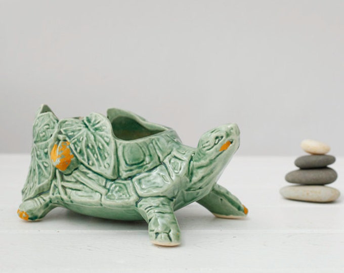 Vintage Mccoy Turtle Planter, Mccoy Pottery, Animal Planter, Vintage ...