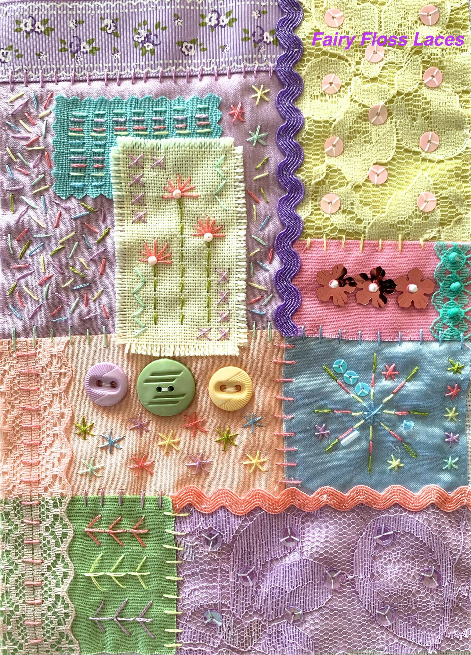 Slow Stitch Kit With Instructions & Patterns Raw Edge Textile Art Quilt ...