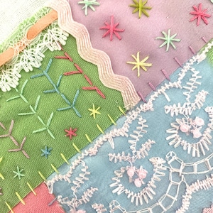 Slow Stitch Kit With Instructions & Patterns Raw Edge Applique Textile ...