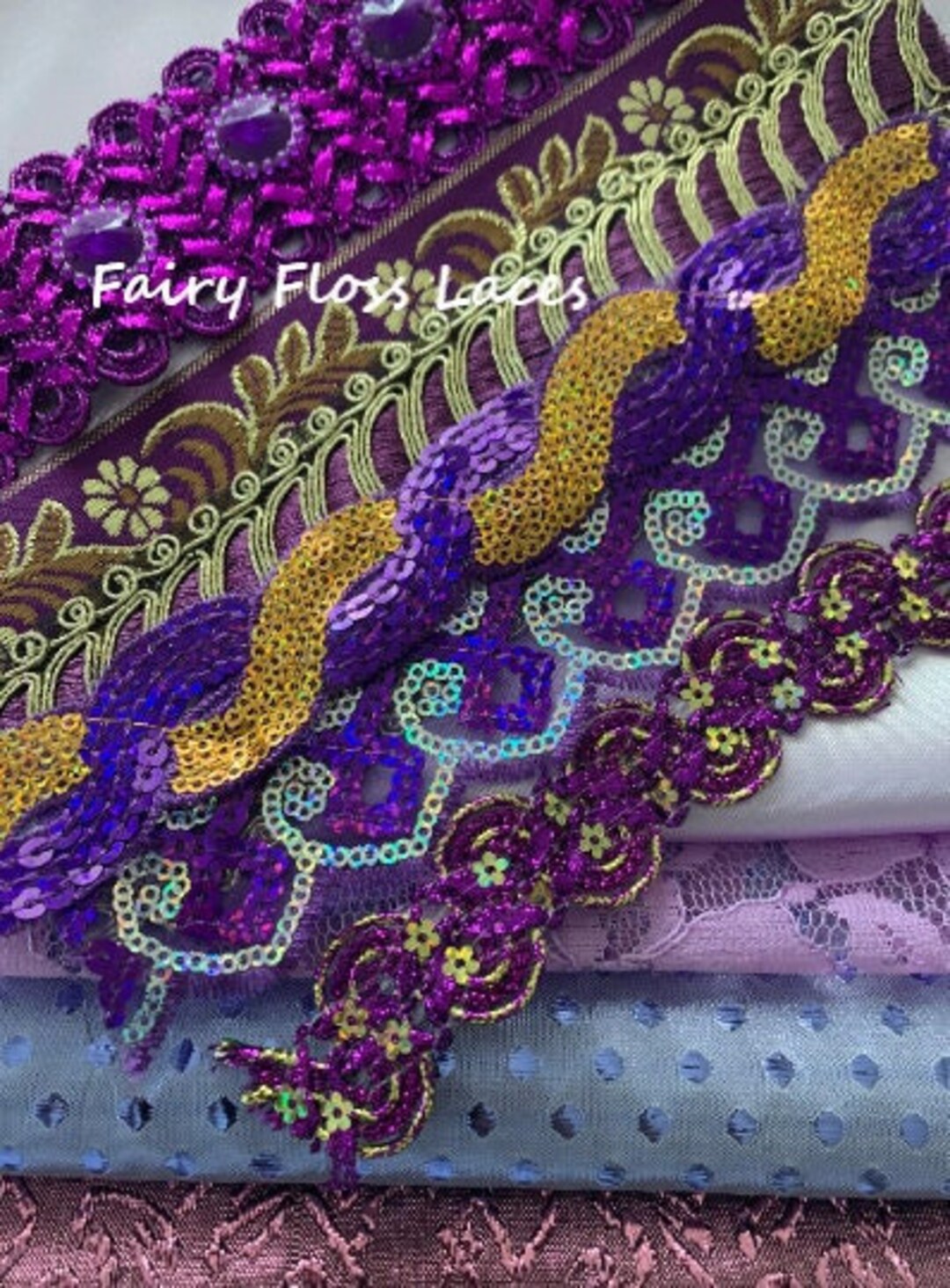 Purple Bling & Fabric Inspiration Pack Textures Junk Journal Handmade ...