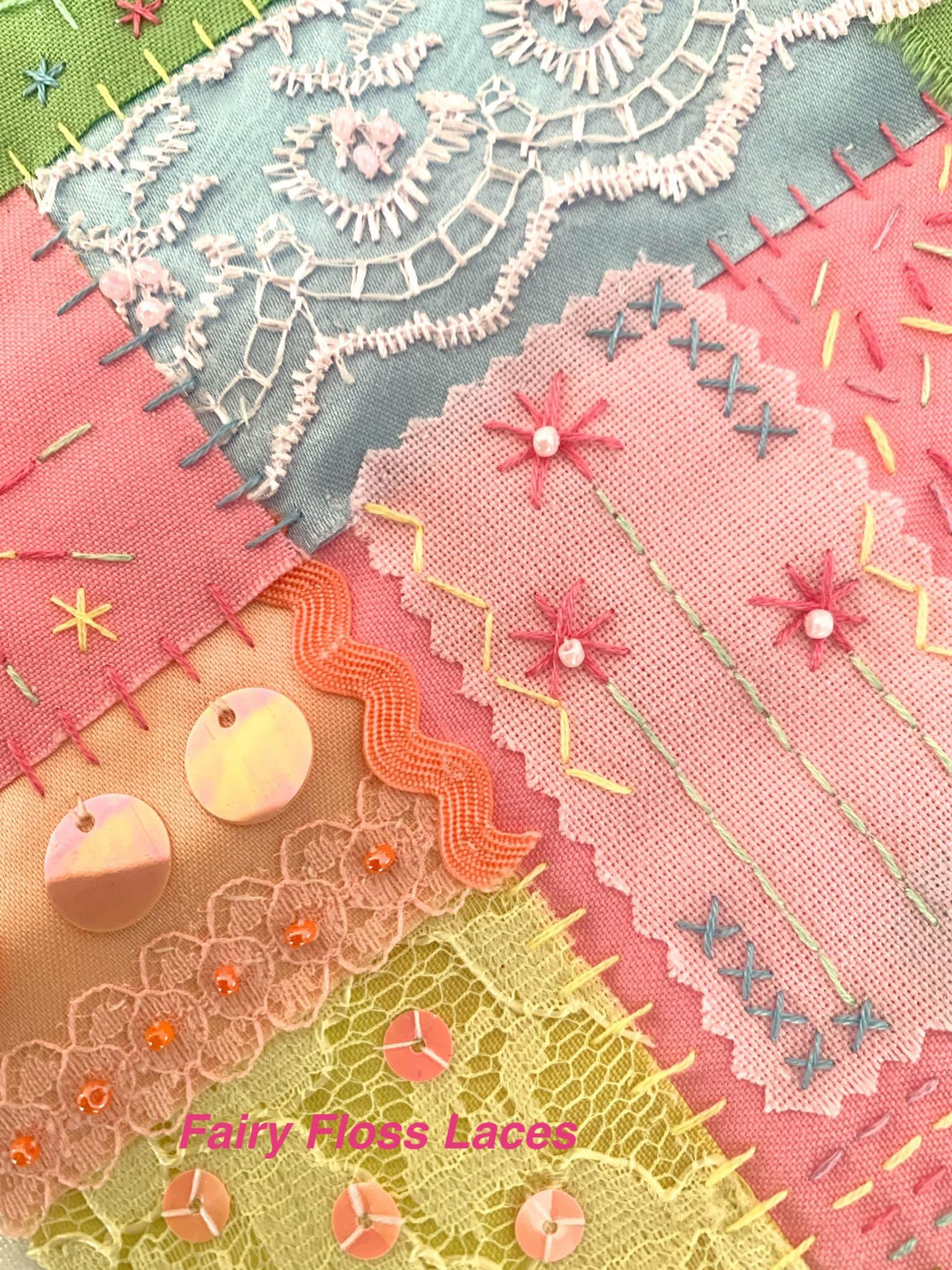 Slow Stitch Kit With Instructions & Patterns Raw Edge Applique Textile ...