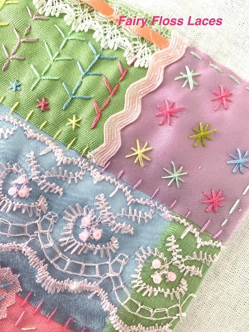 Slow Stitch Kit With Instructions & Patterns Raw Edge Applique Textile ...