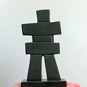 Inukshuk Figurine, Black Slate Mini Sculpture - Etsy